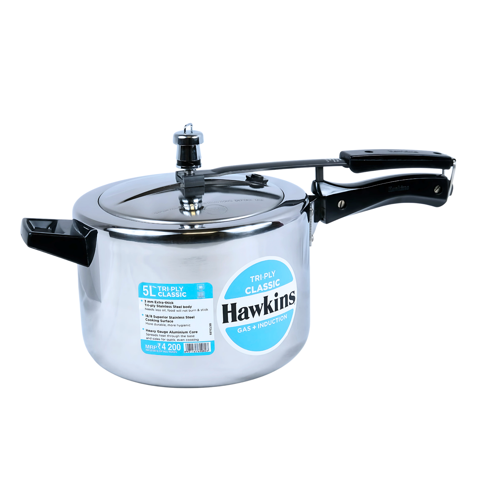 Hawkins Stainless Steel Tri Ply Pressure Cooker 5L – Housewares Plus